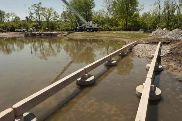 Boardwalk Construction: Installing Concrete Boardwalk Treads by Hand