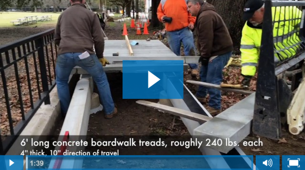 Concrete Boardwalk Installation Over Tree Roots - Charleston, SC