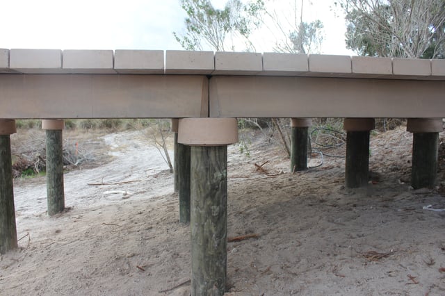 Using Timber Foundations with a Concrete Boardwalk System
